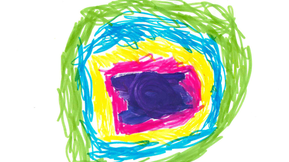 Julia Andersson, 5 år, har målat denna teckning