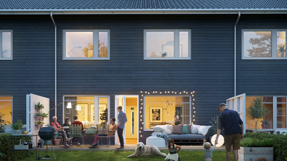 Riksbyggens nya radhus fick bygglov: Så ska de se ut • Blir 18 nya bostadsrätter