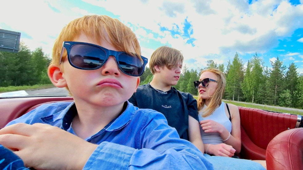 Här åker 8-årige Arvid i 63-åriga jänkaren