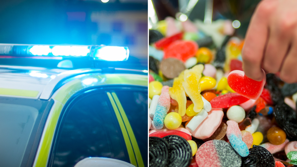 Man åt godis i butik – fick skjuts hem av polisen