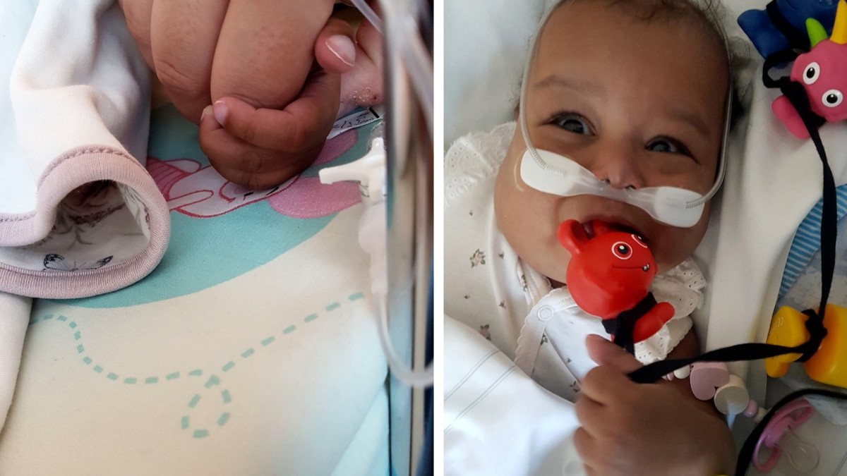 Dottern föddes med ett halvt hjärta "Hon får så mycket kärlek"