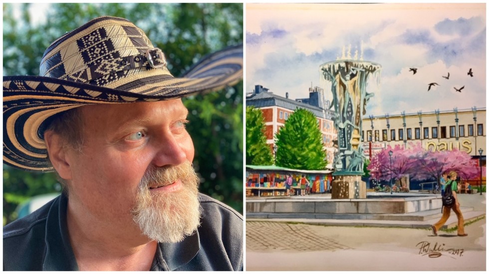 Konstnären Peter ställer ut Enköpingsmotiv