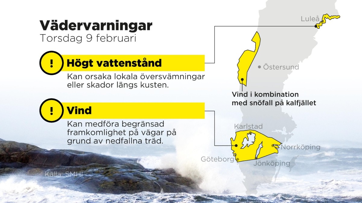 SMHI varnar för stormbyar