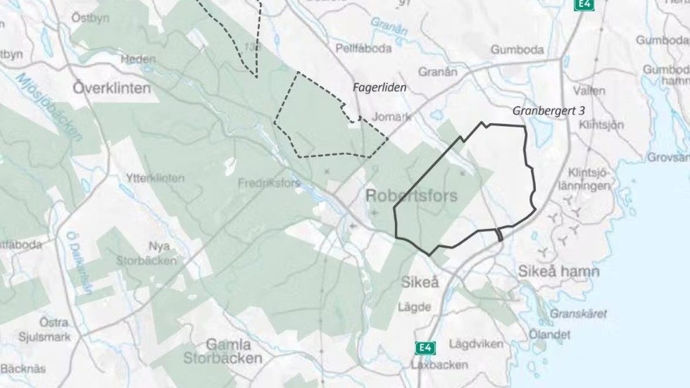Vindkraftspark planeras en kilometer från centrala Robertsfors • Siktar på 300 meters maxhöjd ...
