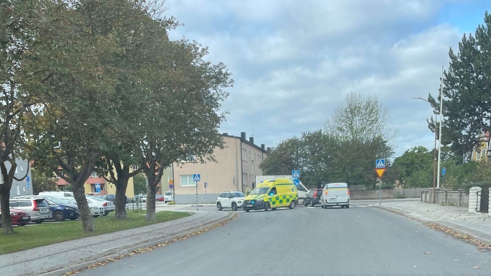 Olycka i Visby – personbil och cyklist inblandade