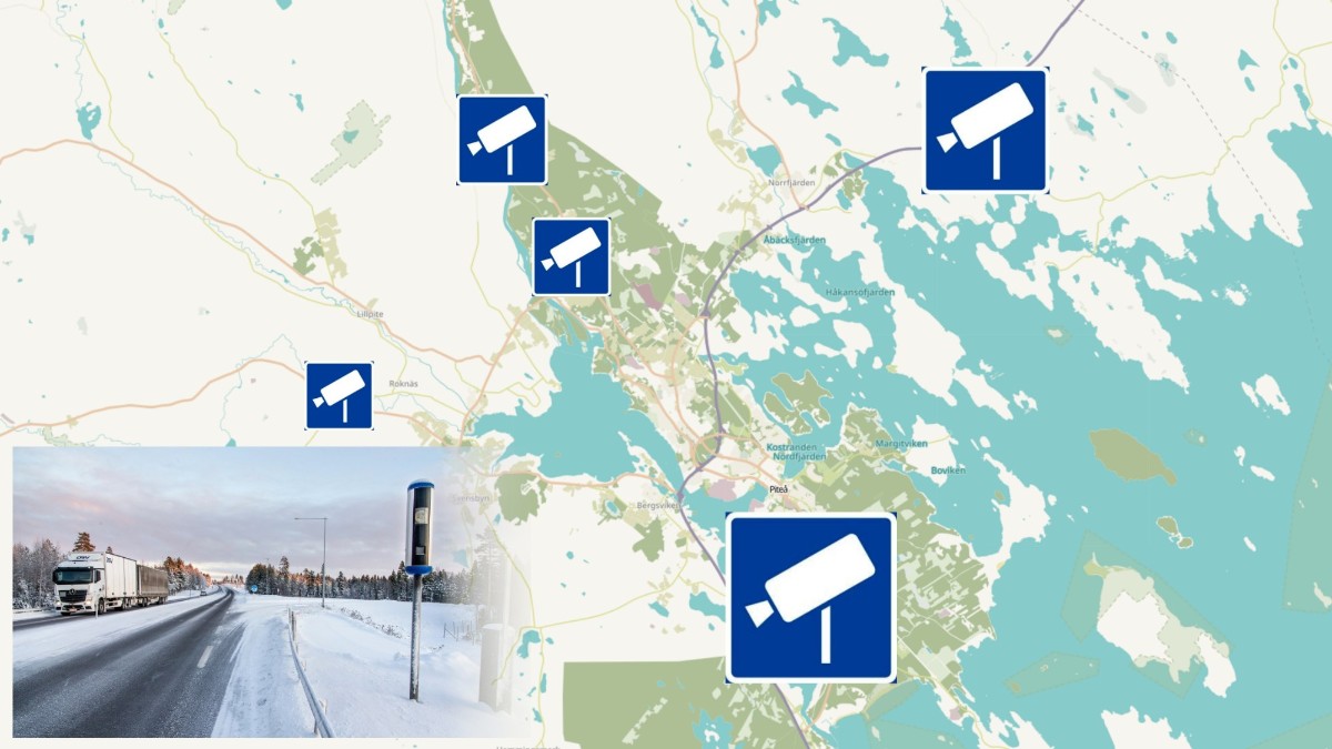 Karta: Här är Piteås fartkameror • Så många åkte fast i Rosvik Pålberget Böle Pitsund Stockbäcken