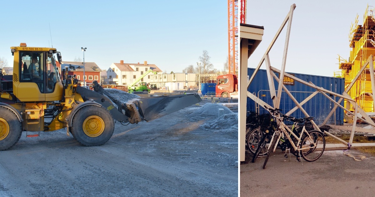 Fallande byggställning nära att träffa vårdpersonal på Sörböle ...