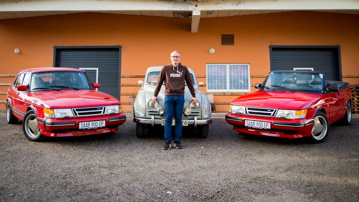 Mr Saab har bara ögon för ett bilmärke – äger sju Saabar från olika ...