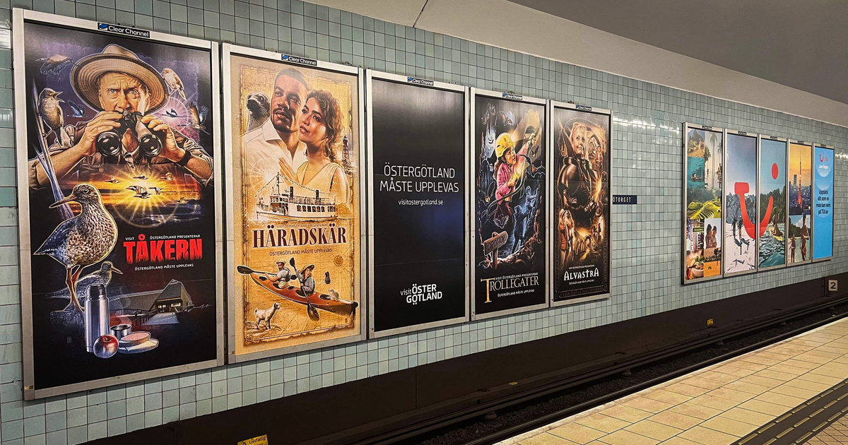 Här tapetseras hela Stockholms tunnelbana – med östgötsk reklam