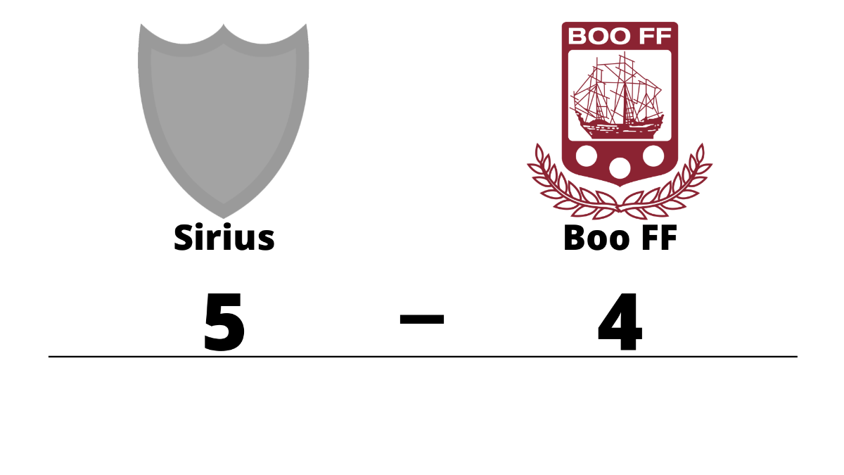 Sirius vann uddamålsseger mot Boo FF