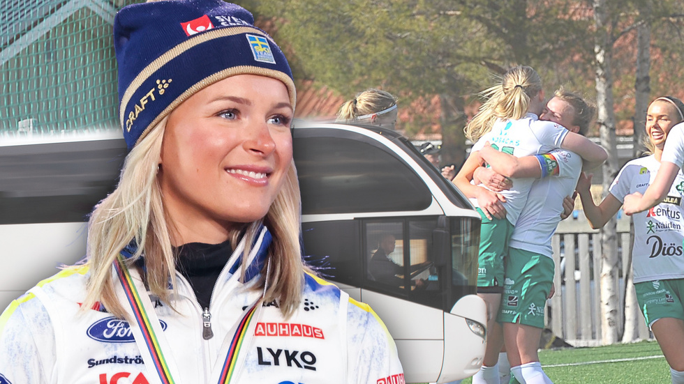 Frida Karlssons stöd – sponsrade supportrarnas resa till Luleå