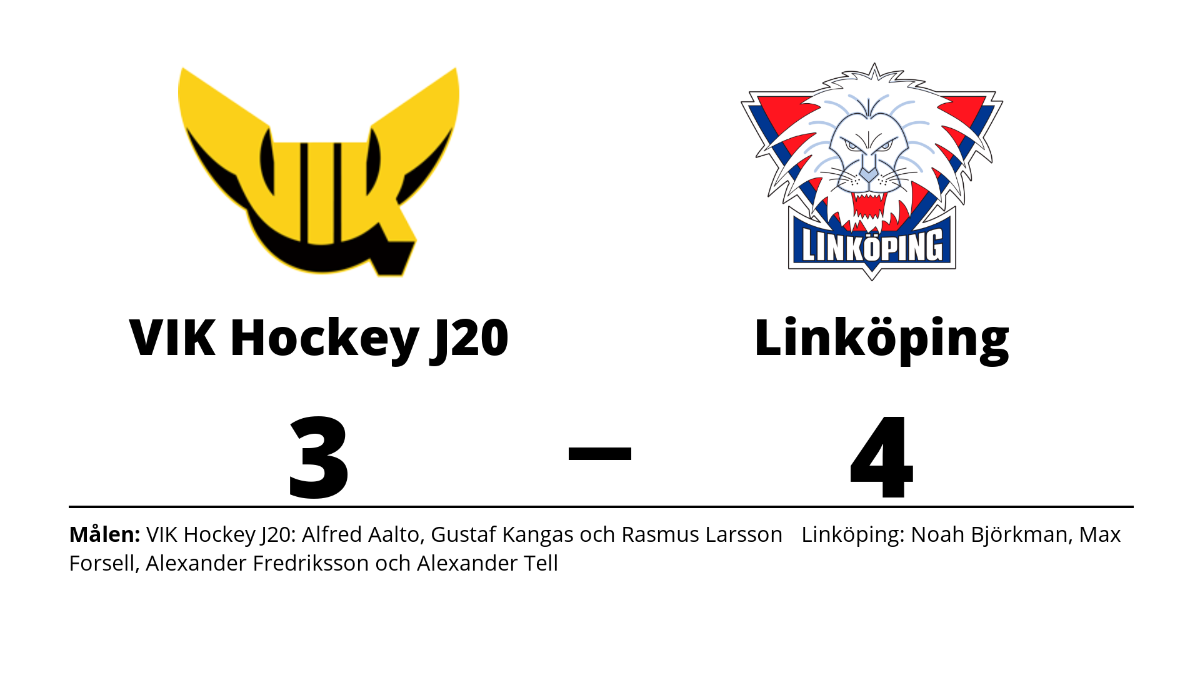 Seger för Linköping efter förlängning mot VIK Hockey J20